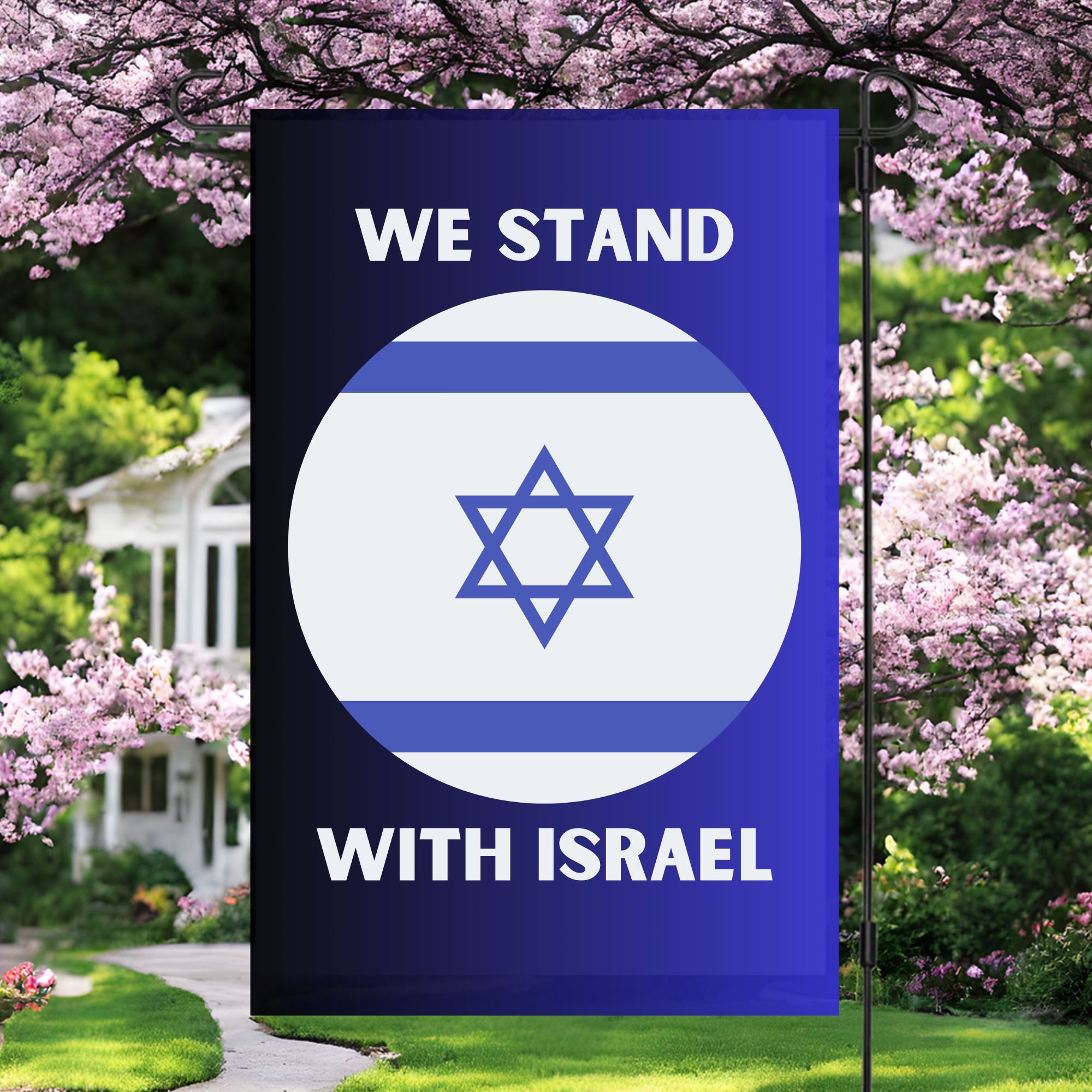 Israel Flag, Support Israel Garden Flag, We Stand With Israel Flag sold ...