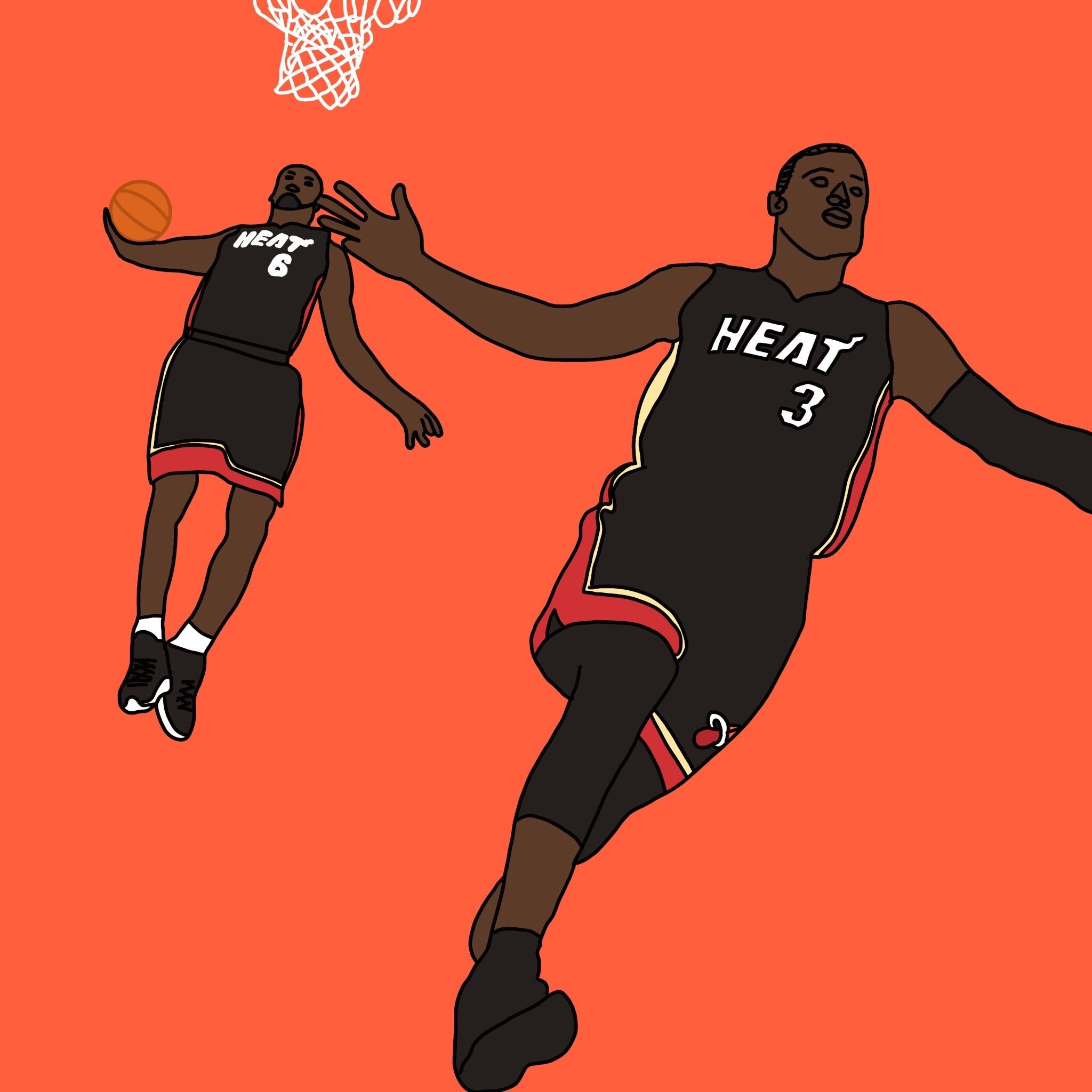 Miami Heat Dwyane Wade & Lebron James Digital Print - Etsy