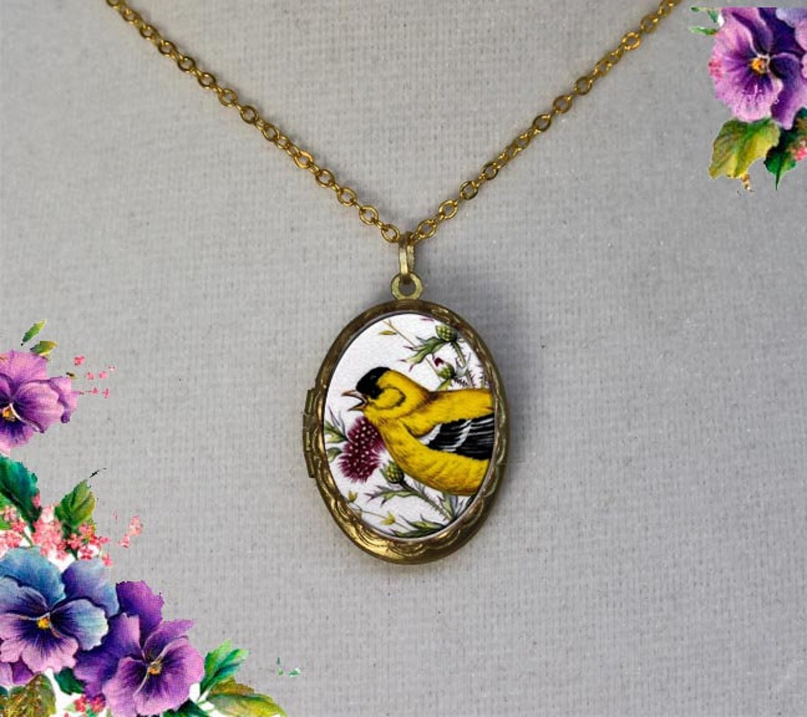 Personalized Broken China Jewlery Vintage Goldfinch Bird - Etsy