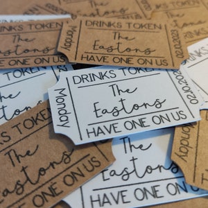 Drinks Tokens | Personalised Wedding Drinks Tokens | Wedding ...