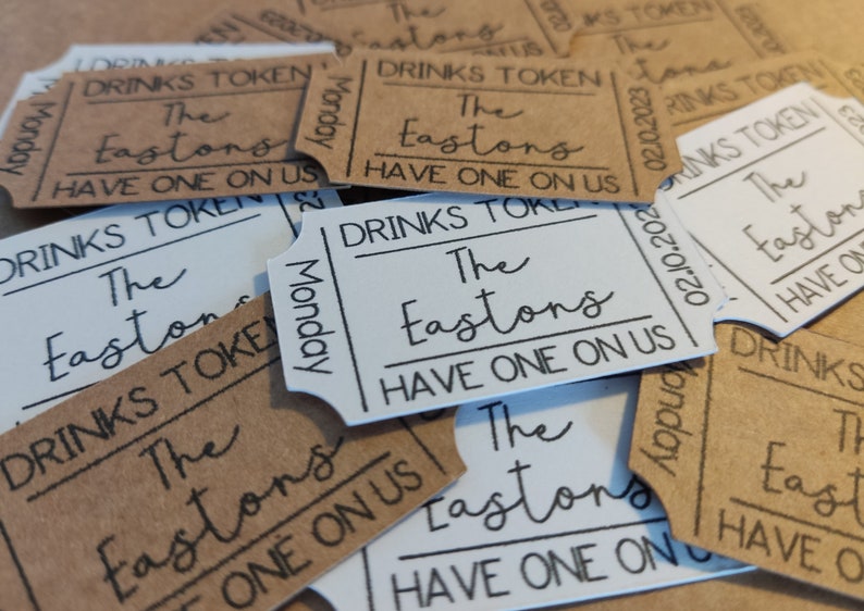 Drinks Tokens | Personalised Wedding Drinks Tokens | Wedding ...
