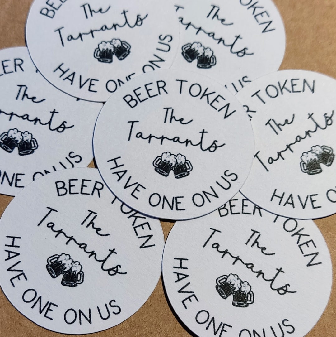 Beer Tokens | Personalised Wedding Drinks Tokens | Drinks Tokens | Bar ...