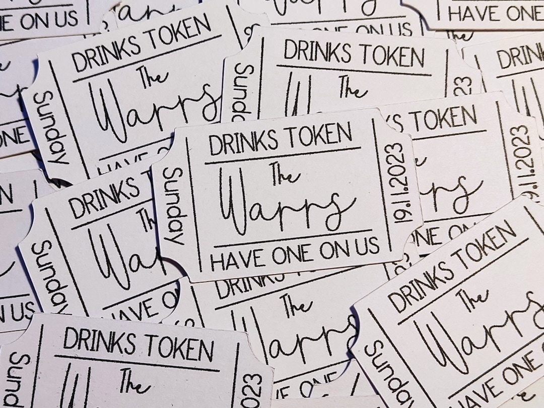 Drinks Tokens | Personalised Wedding Drinks Tokens | Wedding ...