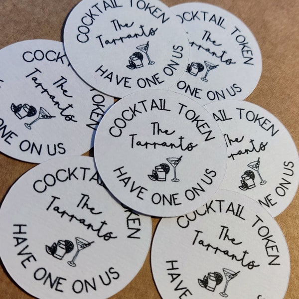 Wedding Cocktail Tokens - Etsy UK