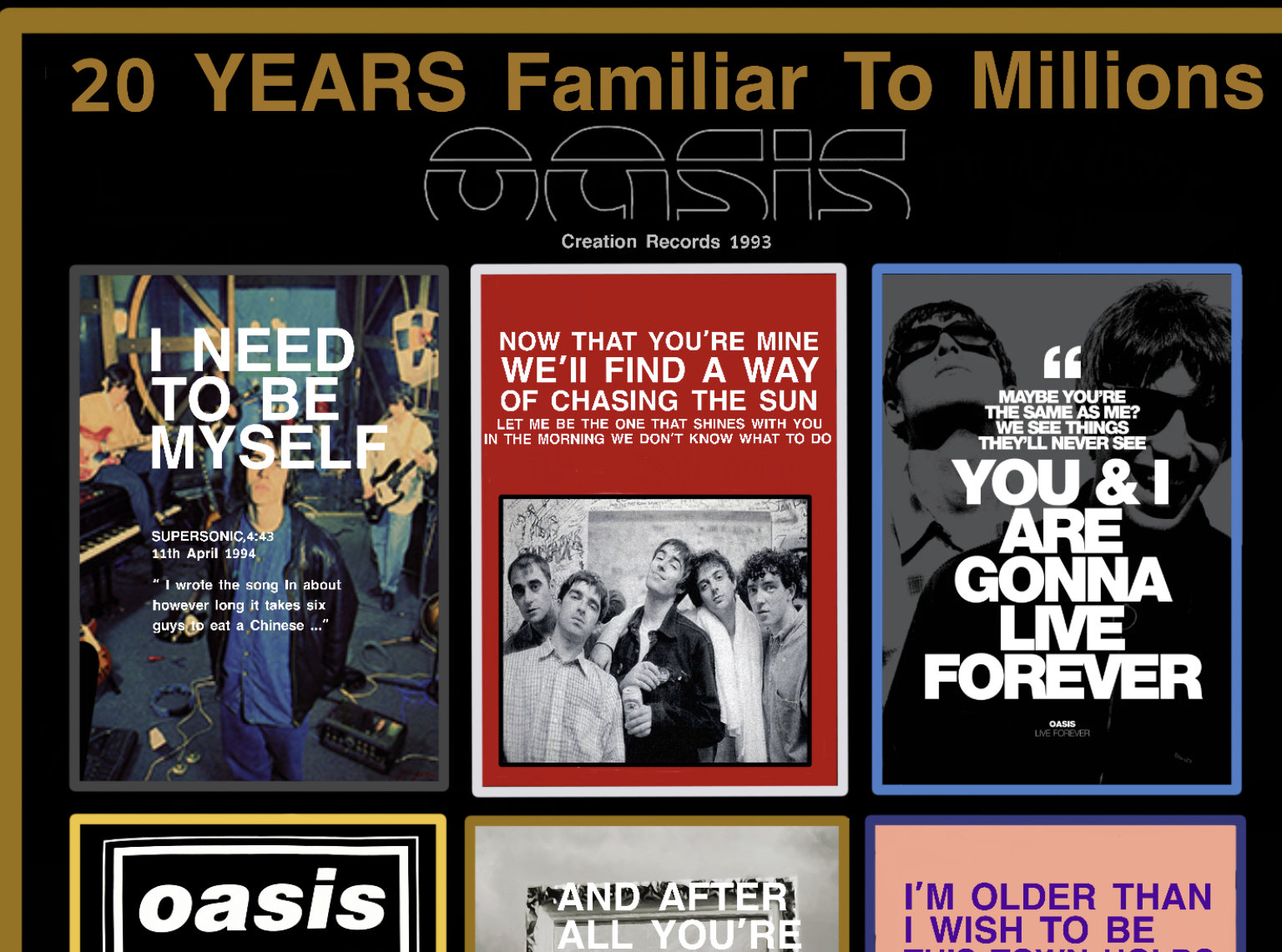 Oasis 20 Years Wall Art Print, Limited Edition Canvas Poster, Liam Noel Gallagher, Iconic Music ...