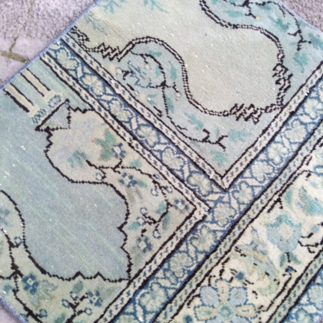 Square Smallrug. 1.6x1.5 Ft Area Wool Rug Mat, Small Pastel Door MAT ...