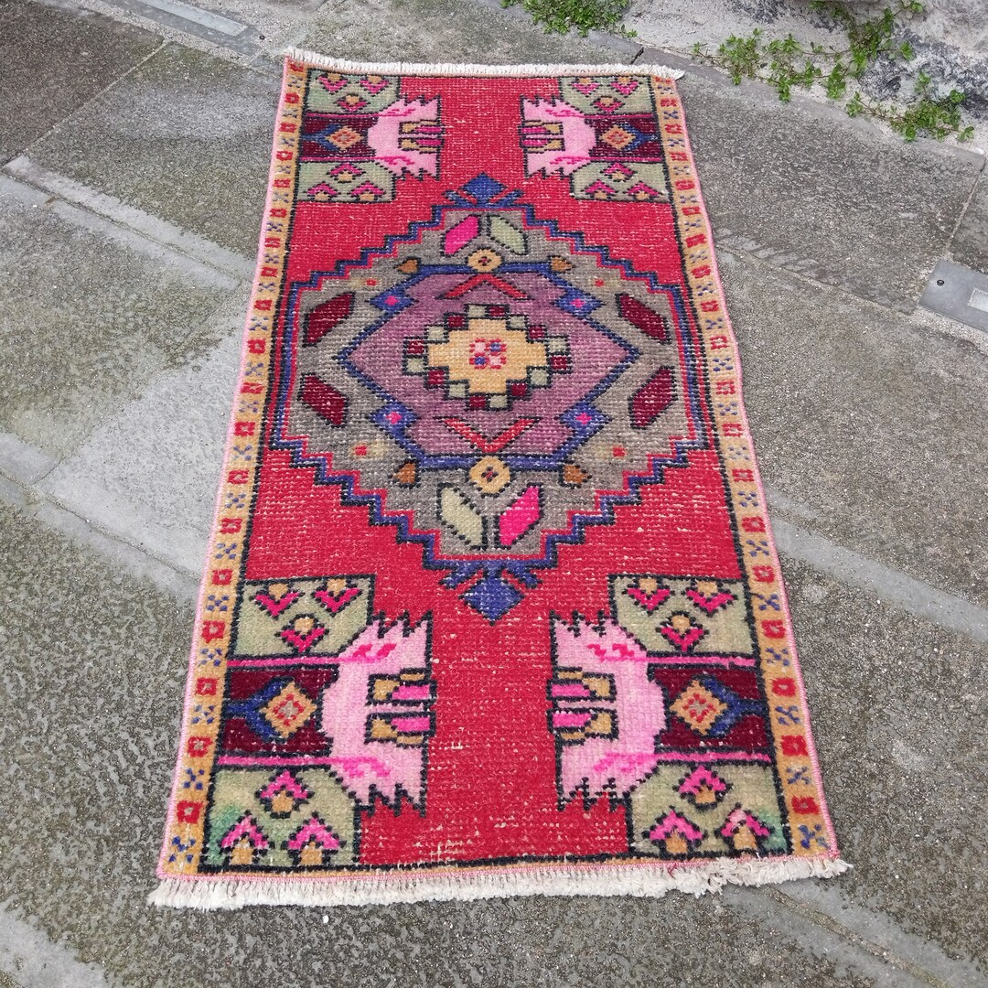 Kilim Small Runner Vintage Door Mat, 3.3x1.6 Ft Small Rug Mat, Mat Door ...