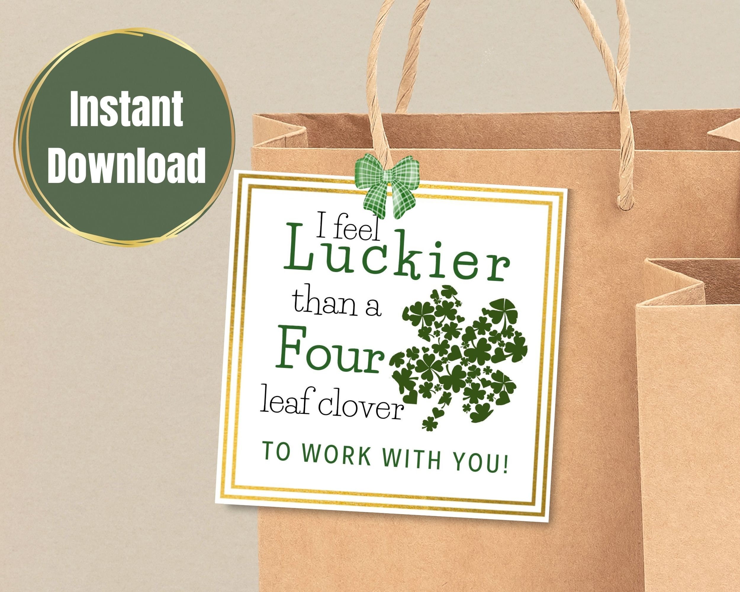 Printable St. Patrick's Day Gift Tag for Coworker, St. Patrick's Day ...
