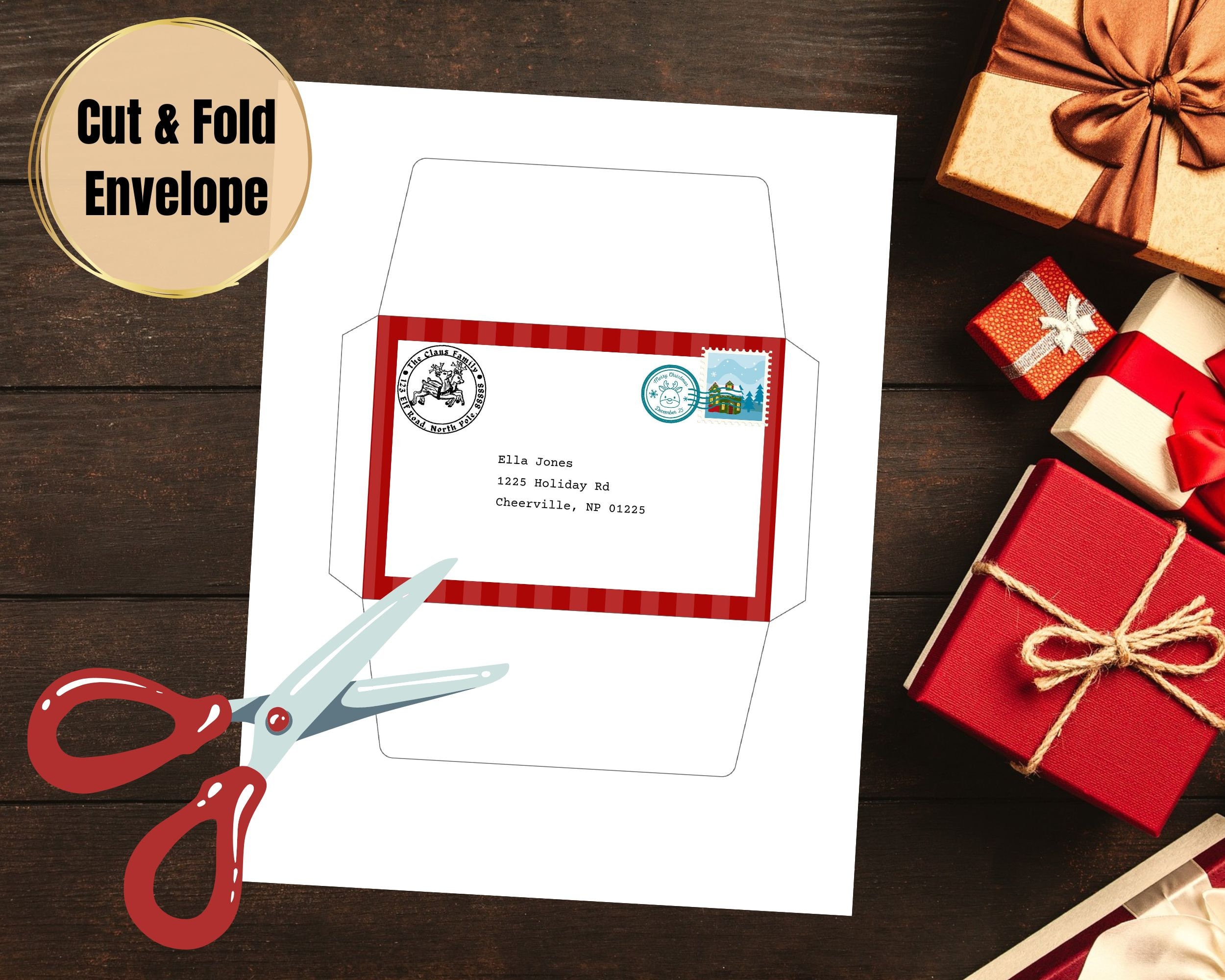 EDITABLE Letter From Santa With Envelope, Printable Letter From Santa ...