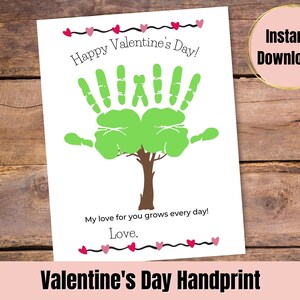 Valentine's Day Handprint Craft, Tree Handprints Printable - Etsy