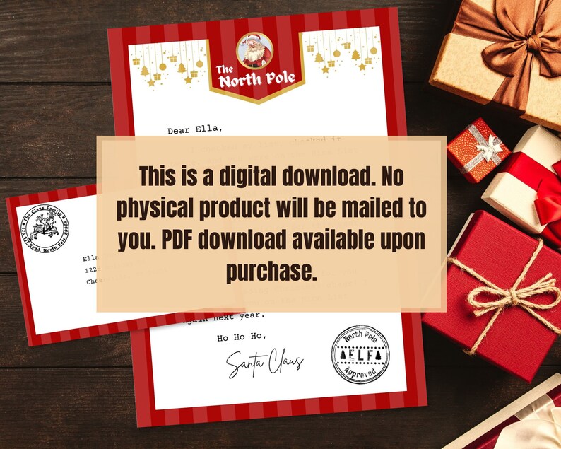 EDITABLE Letter From Santa With Envelope, Printable Letter From Santa ...