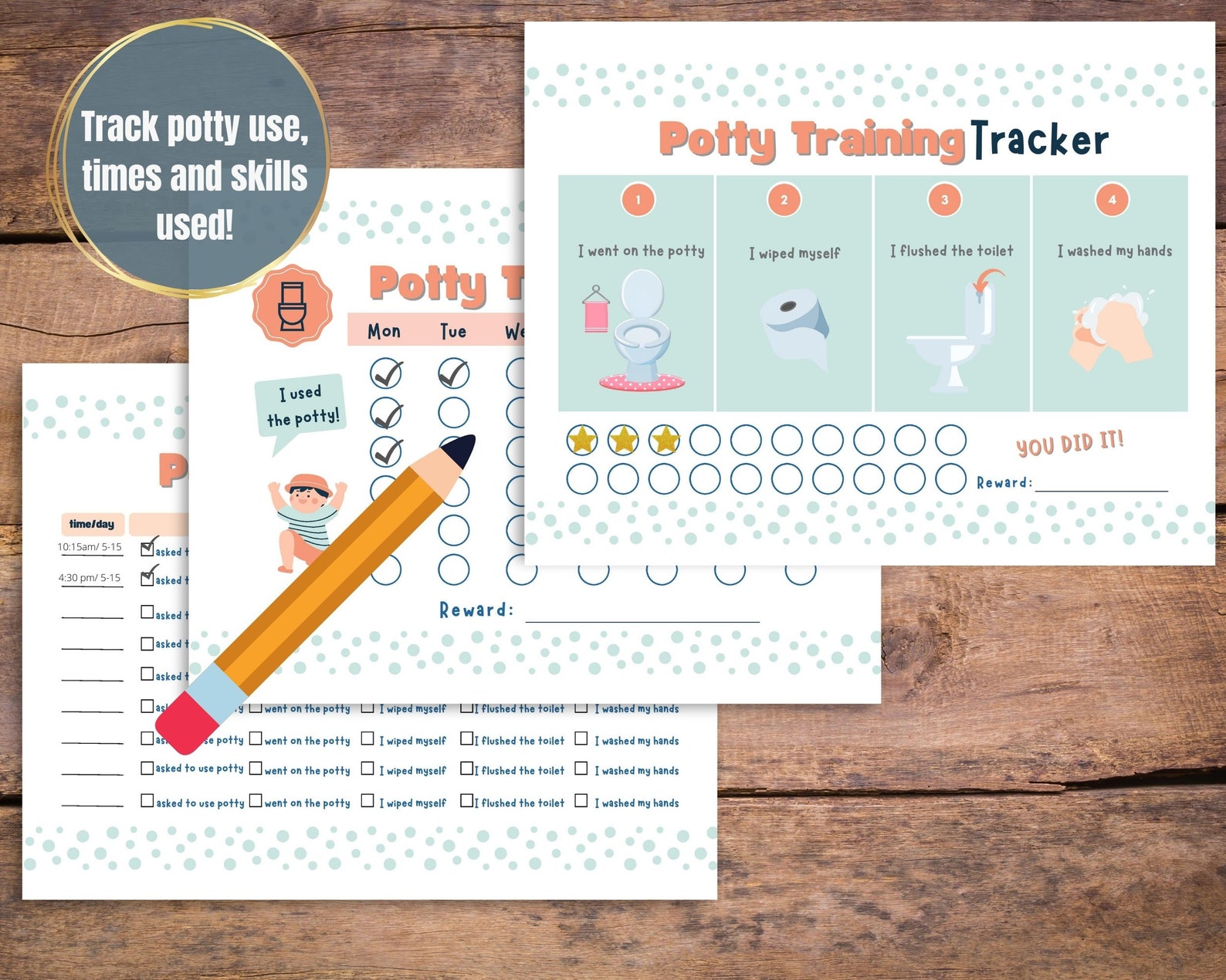 Potty Training Trackers, Printable Potty Training Bundle - Etsy