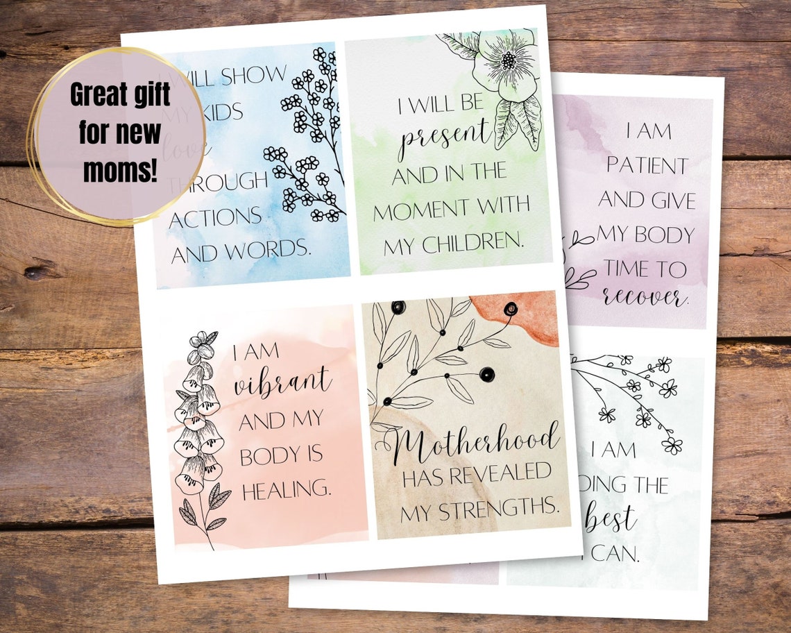 Positive Affirmations for Moms and Postpartum, Printable Affirmation ...