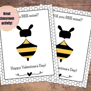 Valentine's Day Handprint Craft, Printable Bee Mine Handprint for Kids ...