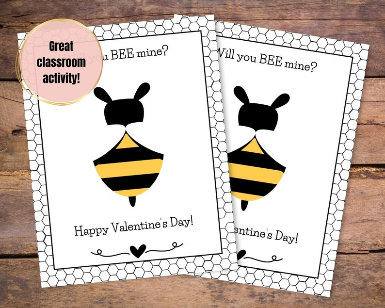 Valentine's Day Handprint Craft, Printable Bee Mine Handprint for Kids ...