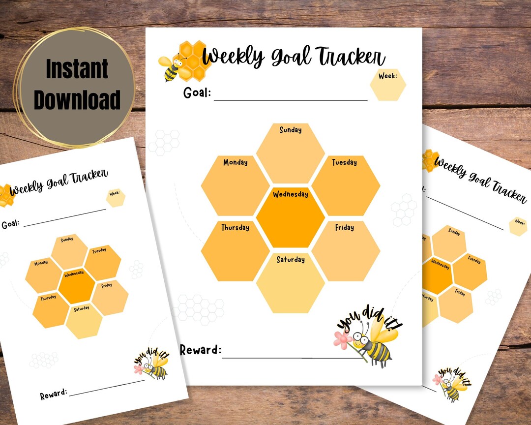 Printable Weekly Goal Tracker, Habit Tracker - Etsy