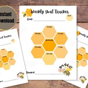 Printable Weekly Goal Tracker, Habit Tracker - Etsy