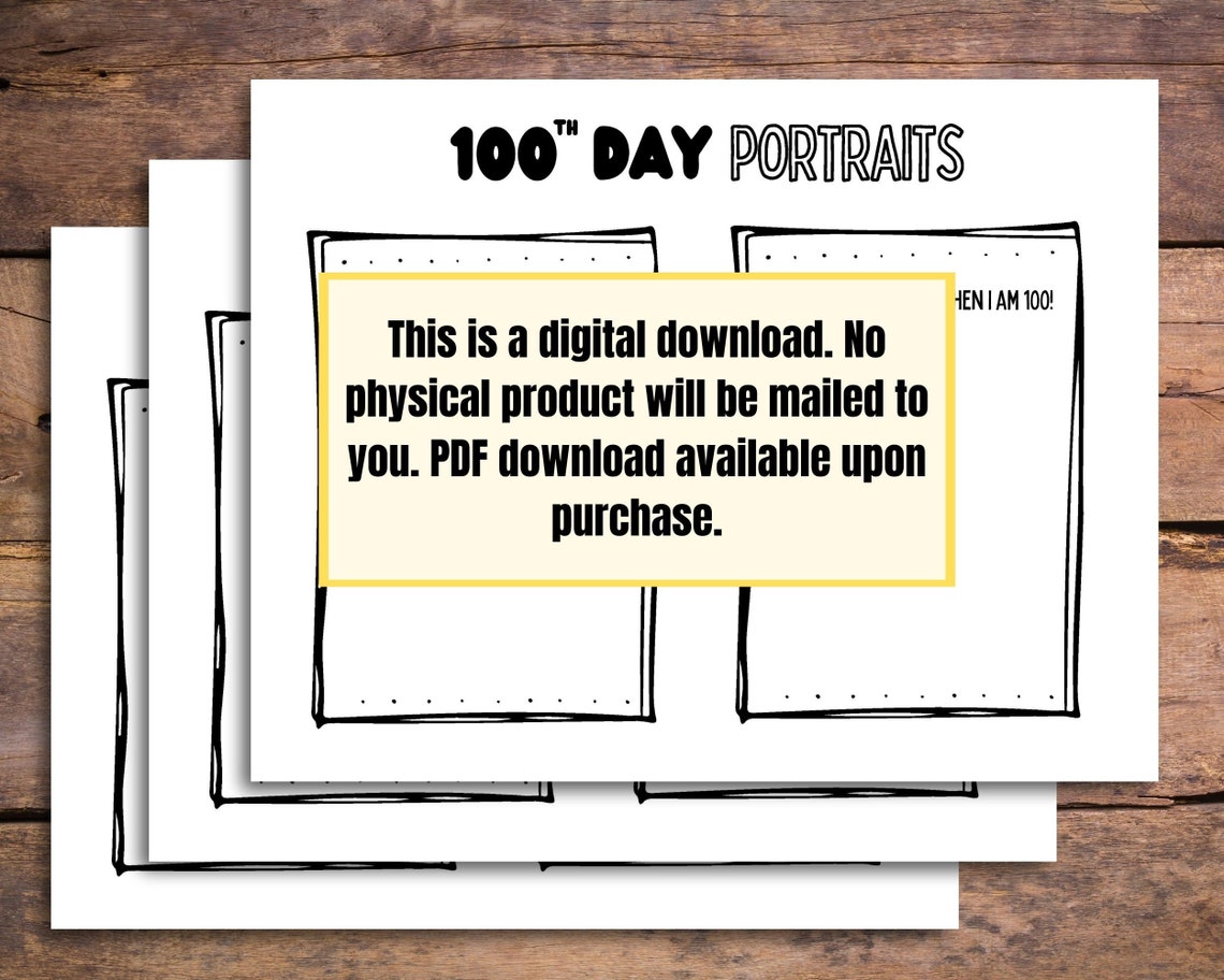 Printable 100th Day of School Self Portrait Coloring Page, 100th Day of ...