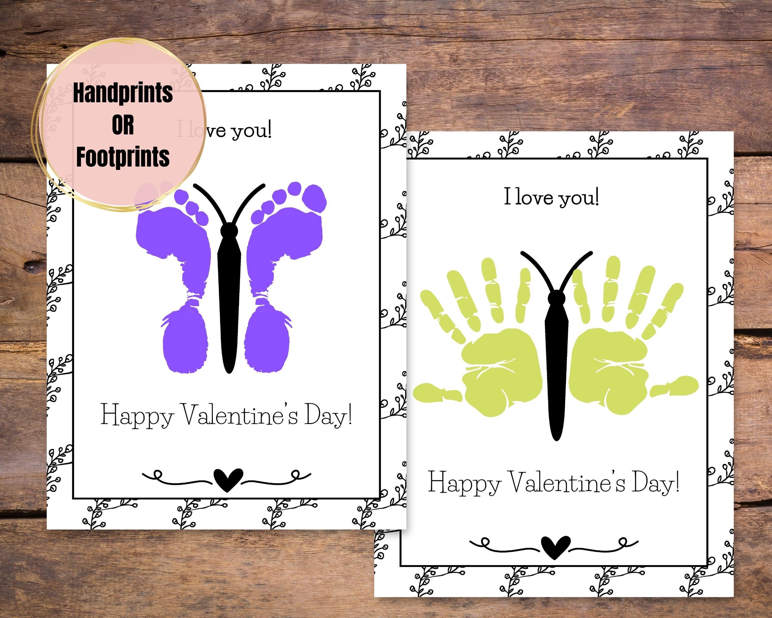 Valentine's Day Handprint Craft, Butterfly Handprints Printable - Etsy