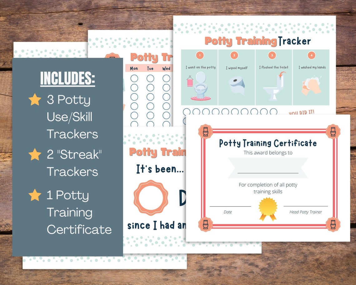 Potty Training Trackers, Printable Potty Training Bundle - Etsy