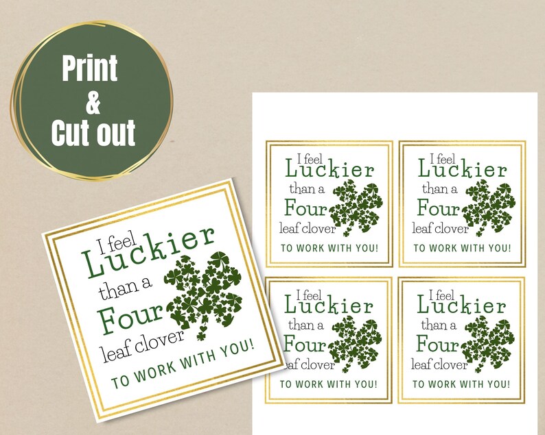 Printable St. Patrick's Day Gift Tag for Coworker, St. Patrick's Day ...