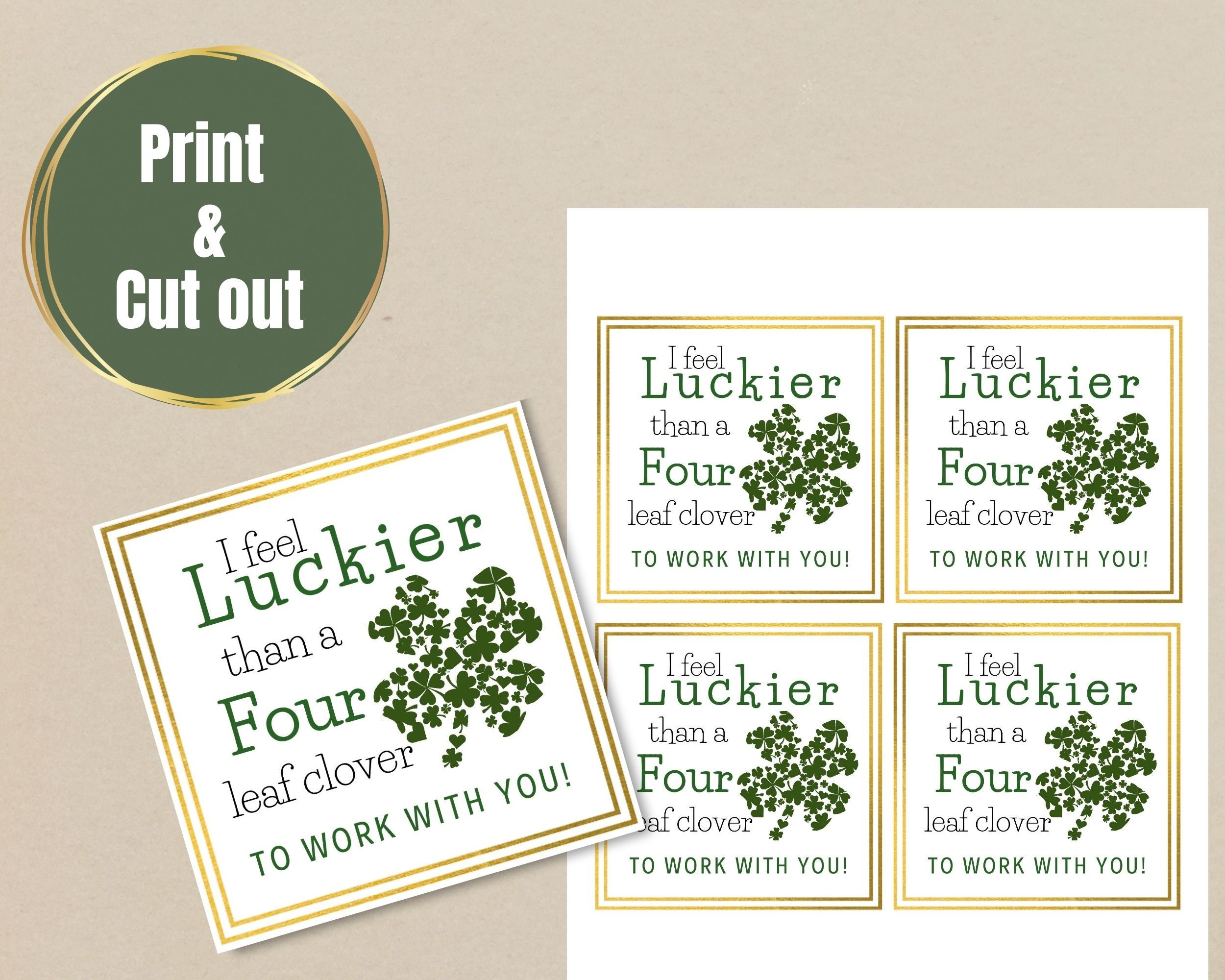 Printable St. Patrick's Day Gift Tag for Coworker, St. Patrick's Day ...