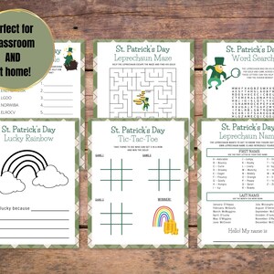 Printable St. Patrick's Day Kid's Worksheet Activity Bundle, Variety of ...