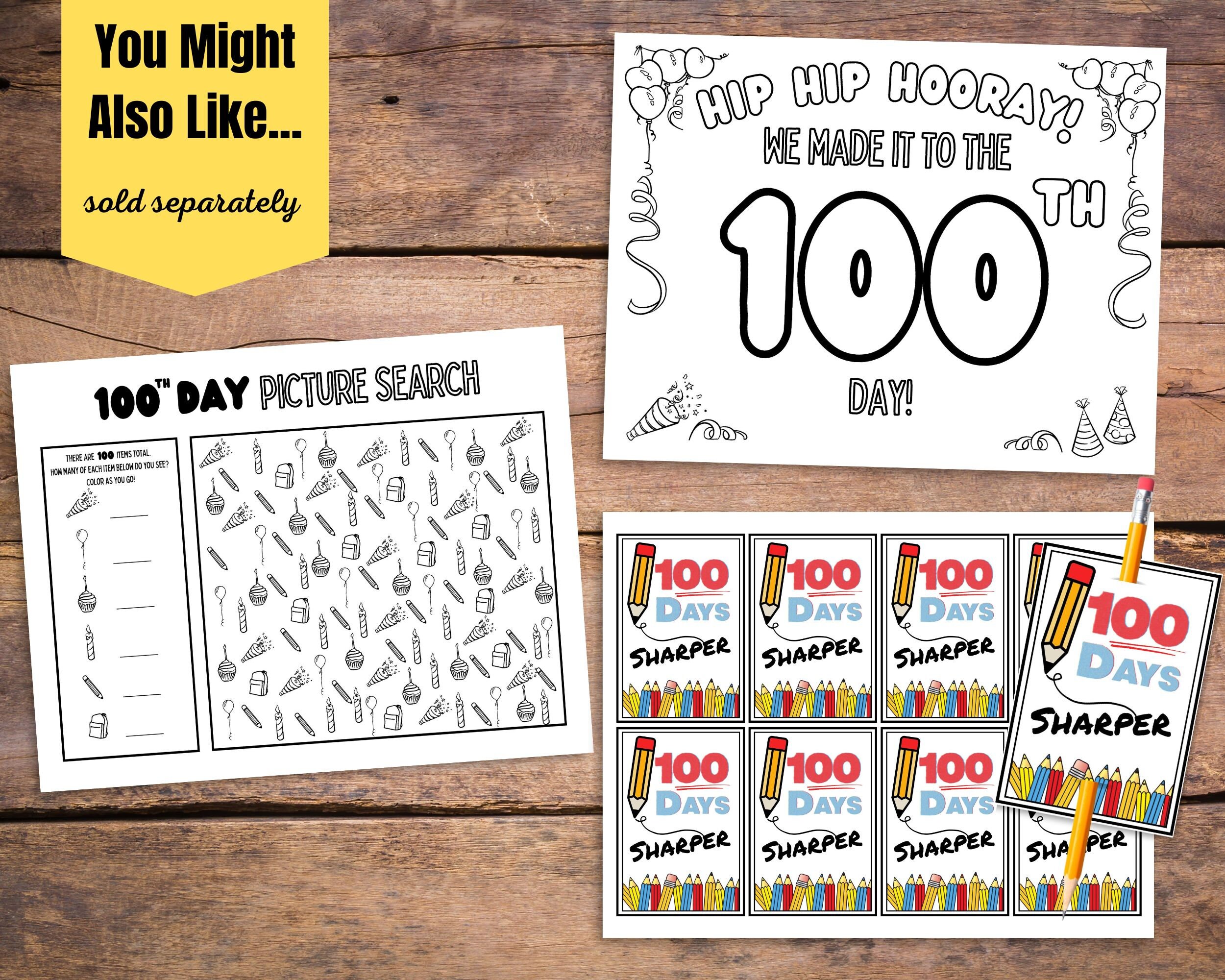 Printable 100th Day of School Self Portrait Coloring Page, 100th Day of ...