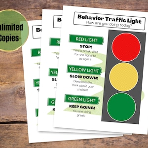 Traffic Light Behavior Chart, Printable Behavior Chart for Kids - Etsy