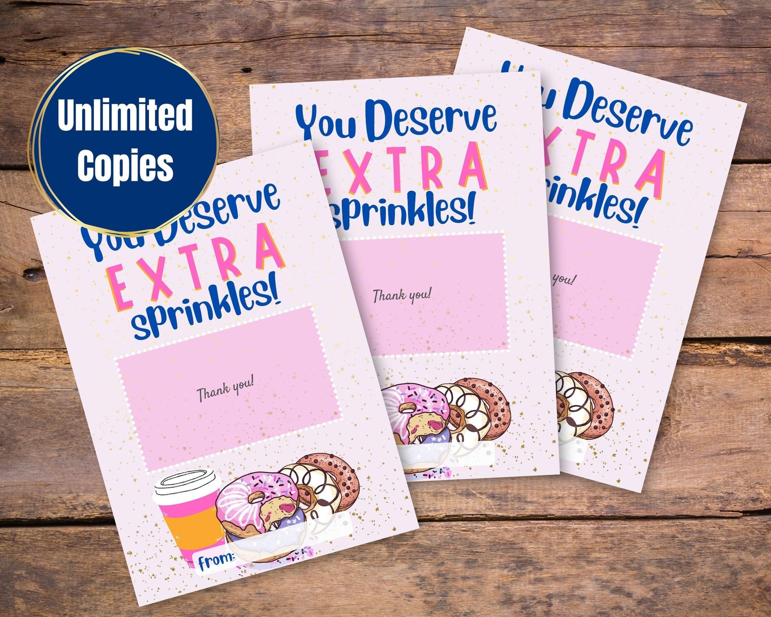 Thank You Gift Card Holder, Printable Donut Gift Card Holder - Etsy