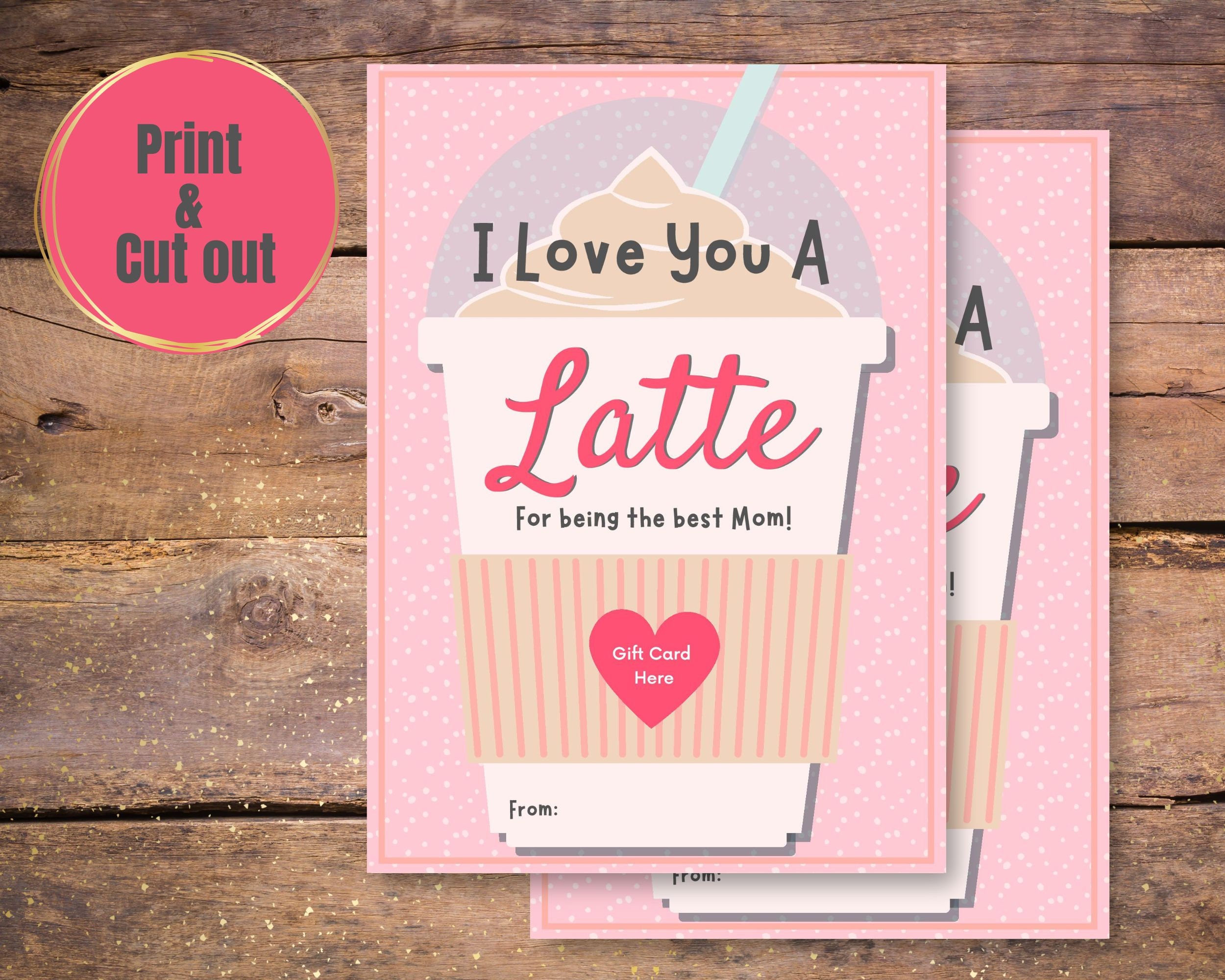Printable Gift Card Holder for Mom, Coffee Gift Card Holder - Etsy