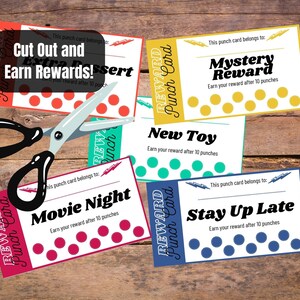 Reward Coupons, Kids Reward Punch Cards, Printable Rewards - Etsy