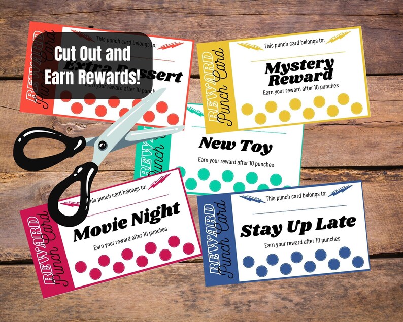 Reward Coupons, Kids Reward Punch Cards, Printable Rewards - Etsy