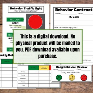 Behavior Tracking Chart Bundle, Traffic Light Bundle, Daily and Weekly ...
