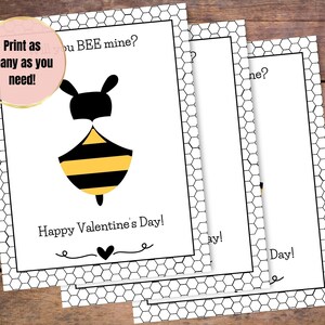 Valentine's Day Handprint Craft, Printable Bee Mine Handprint for Kids ...