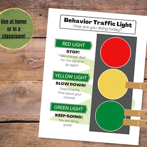 Traffic Light Behavior Chart, Printable Behavior Chart for Kids - Etsy