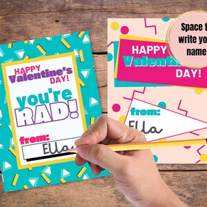 90's Themed Printable Valentine's Day Cards, Retro Classroom Valentines ...