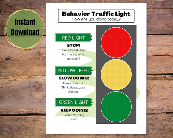 Behavior Chart. Behaviour Management Visual Aid. Traffic Light Chart ...