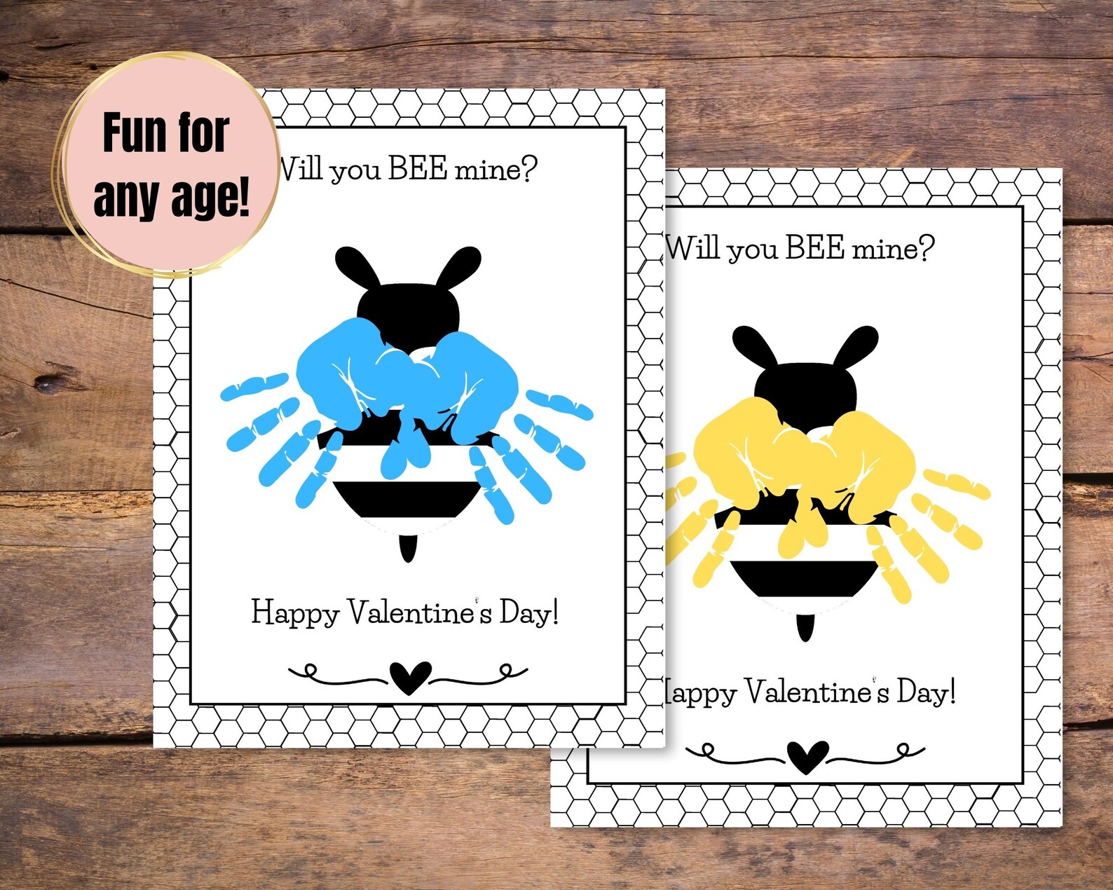 Valentine's Day Handprint Craft, Printable Bee Mine Handprint for Kids ...