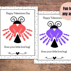 Valentine's Day Handprint Craft, Printable Love Bug Handprint for Kids ...