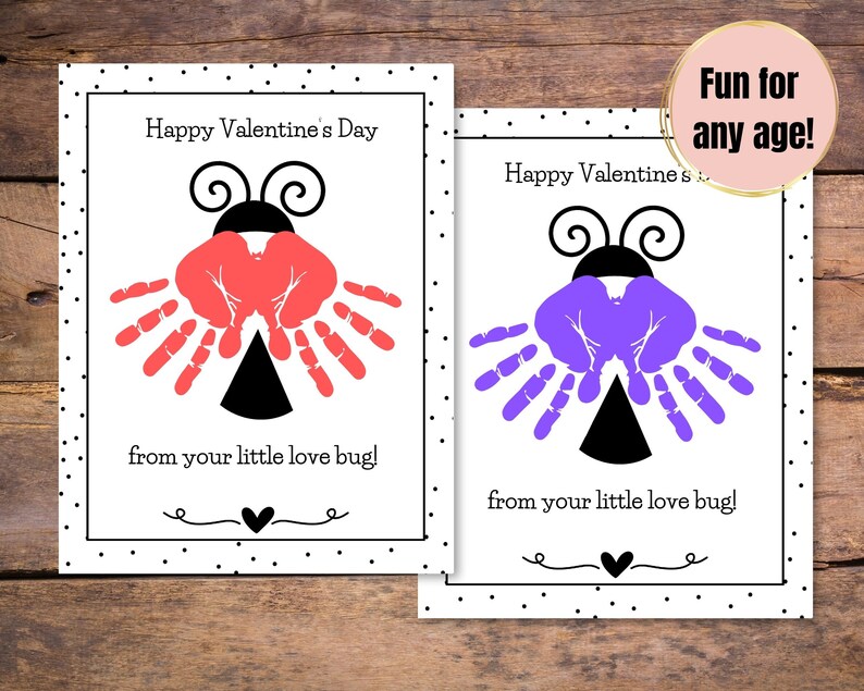 Valentine's Day Handprint Craft, Printable Love Bug Handprint for Kids ...