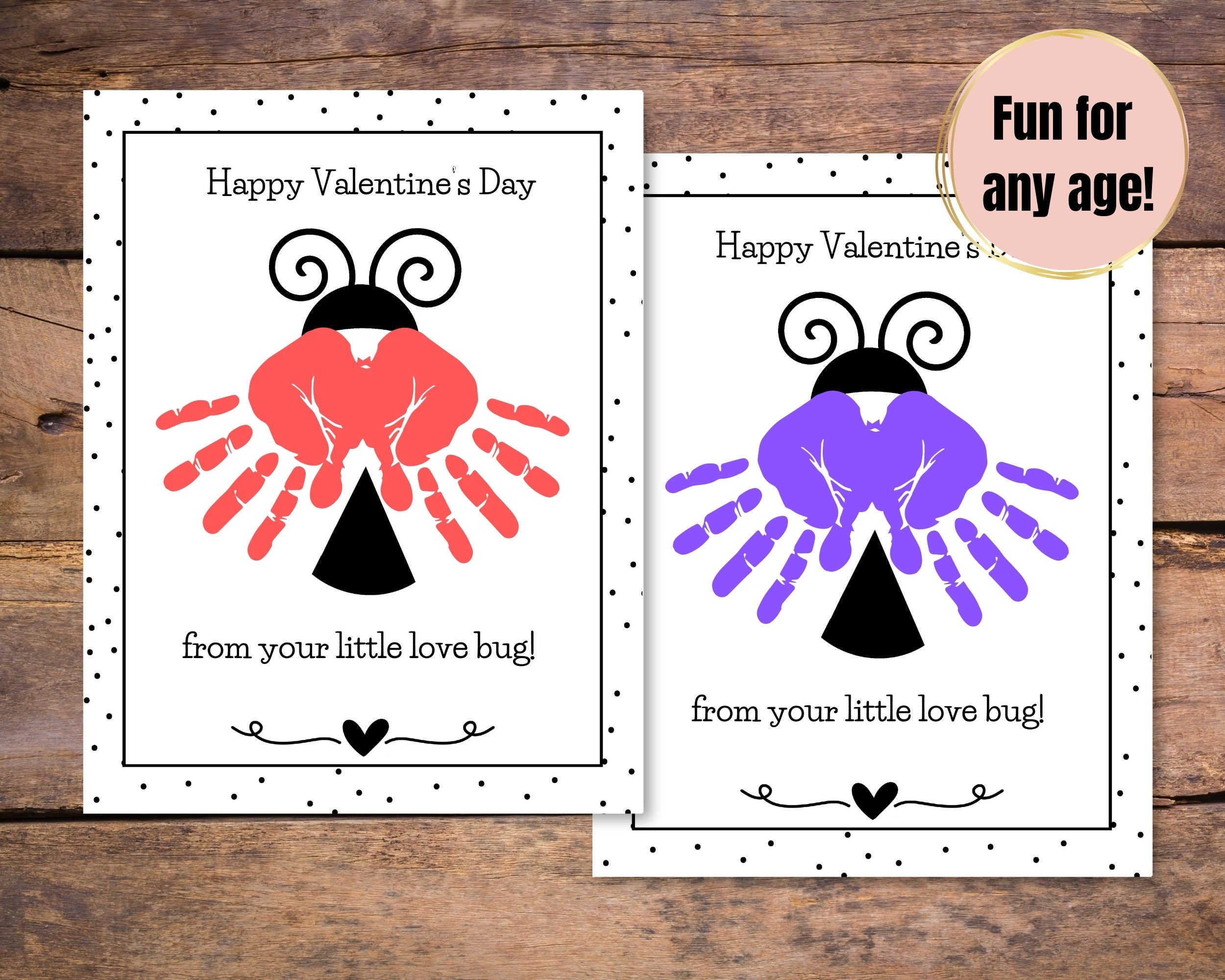 Valentine's Day Handprint Craft, Printable Love Bug Handprint for Kids ...