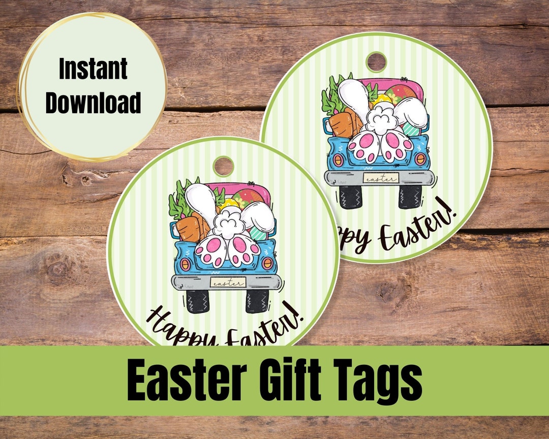 Easter Basket Gift Tag, Printable Easter Gift Tag - Etsy