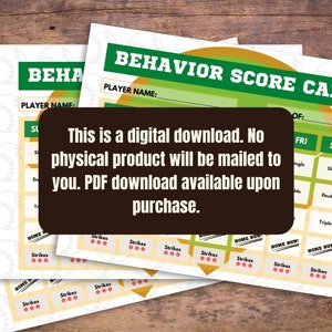 Weekly Behavior Reward Chart, Baseball Themed Behavior Tracker - Etsy
