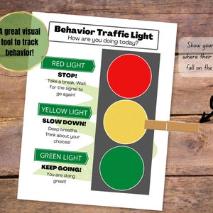 Traffic Light Behavior Chart, Printable Behavior Chart for Kids - Etsy