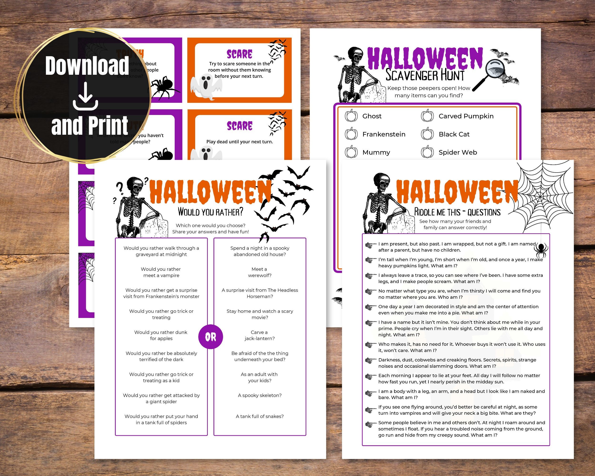 Halloween Games Bundle, Printable Halloween Games for Kids - Etsy