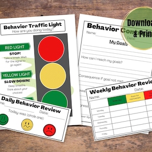 Behavior Tracking Chart Bundle, Traffic Light Bundle, Daily and Weekly ...