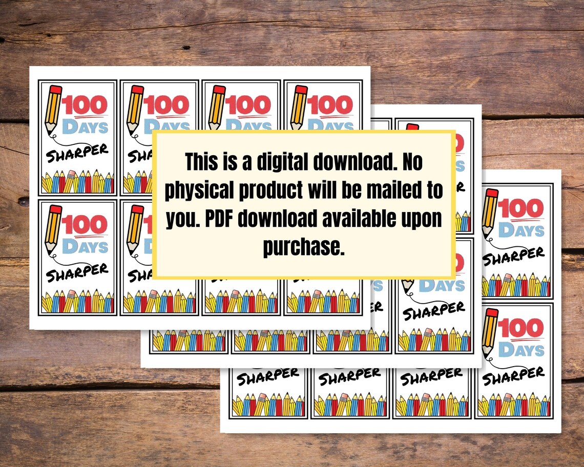 100th Day of School Printable Gift Tags for Students, Gift From ...