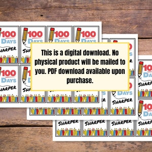 100th Day of School Printable Gift Tags for Students, Gift From ...