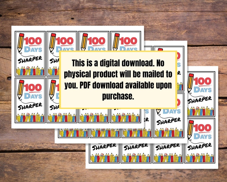 100th Day of School Printable Gift Tags for Students, Gift From ...